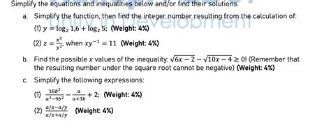 Solved Simplify The Equations And Inequalities Below And Or Chegg Com