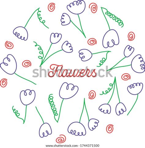 Hand Drow Flower Photos And Images Shutterstock