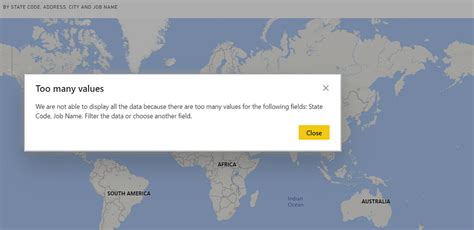 Too Many Values Values Error In Map Visual Data Visualizations