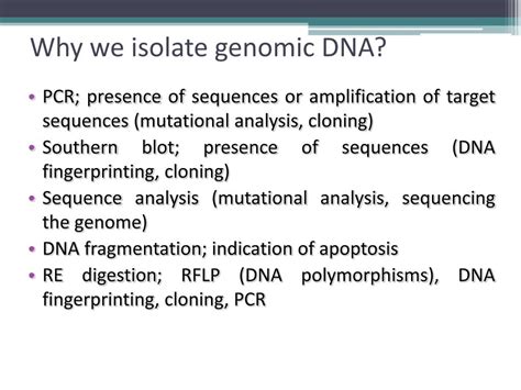Ppt Human Genomic Dna Isolation Powerpoint Presentation Free Download Id 1466615