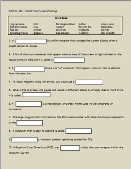 Operating Systems OS And System Software E Worksheet By P3 EdTech