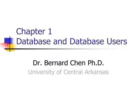 Ppt Chapter 1 Database And Database Users Powerpoint Presentation