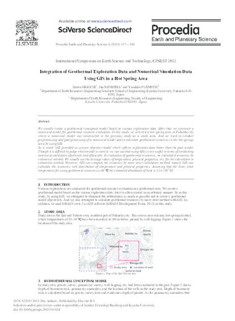 Pdf Integration Of Geothermal Exploration Data And Numerical Simulation Data Using Gis In A