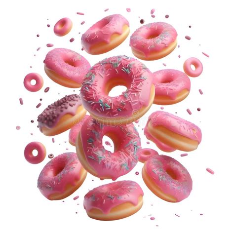 Pink Donuts With Sprinkles Stock Illustration Illustration Of Hand 330476659