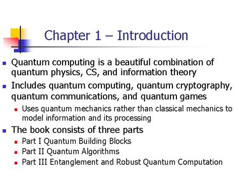 Quantum Computing Rieffel Polak Chapters And
