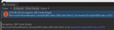 why doesn t a qr code appear when i hit “play” in unity using the