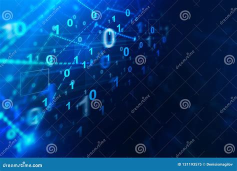 Blue Binary Numbers Interface Network Stock Illustration