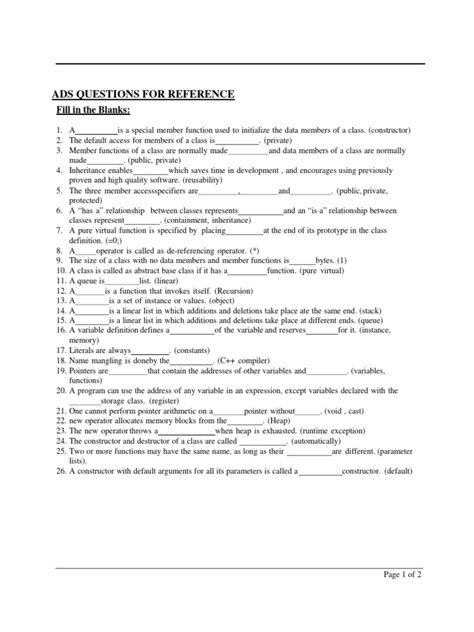 Dac Eandc Qb Question Bank For Ads Pdf Class Computer Programming Pointer