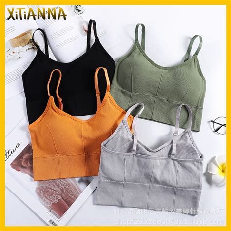 Jual Xt Bra Wanita Baju Dalam Wanita Bh Sport Crop Top Olahraga Katun Lembut Tali Adjust Bra25