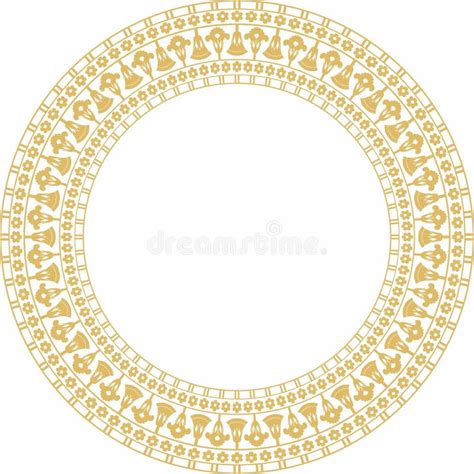 Vector Golden Round Ornament Of Ancient Egypt Stock Vector Illustration Of Ethnic Historical