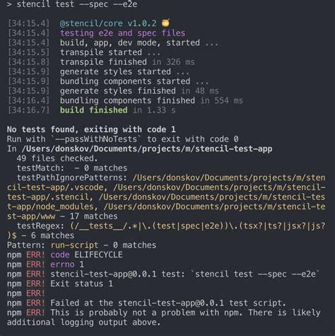 No Tests Found After Run Test Command · Issue 1609 · Ionic Team