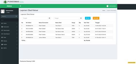 Source Code Manajemen Stok Obat Masuk Dan Obat Keluar Puskesmas INTI PHP