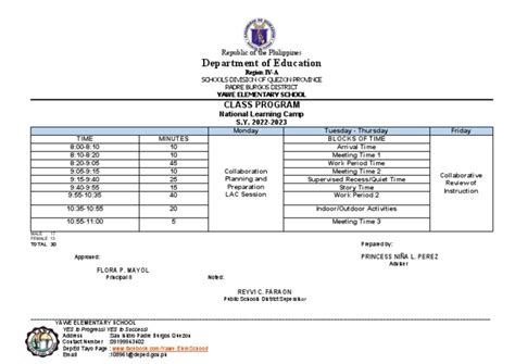 Class Program Nlc Pdf Philippines Government