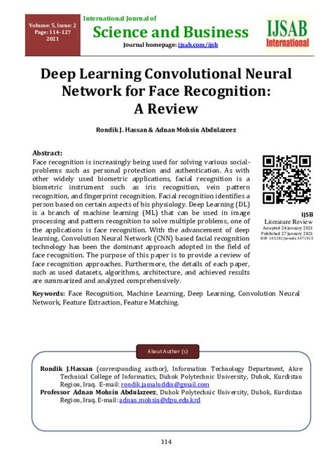 Pdf Deep Learning Convolutional Neural Network For Face Recognition A Review