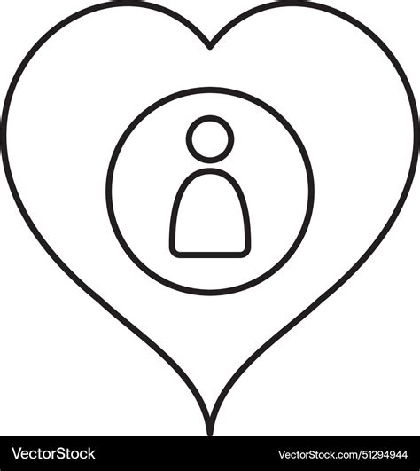 Black Heart Human Line Icon Royalty Free Vector Image