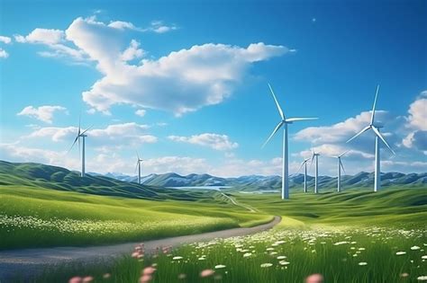Premium AI Image Wind Turbines In Nature A Renewable Energy Concept Generative AI