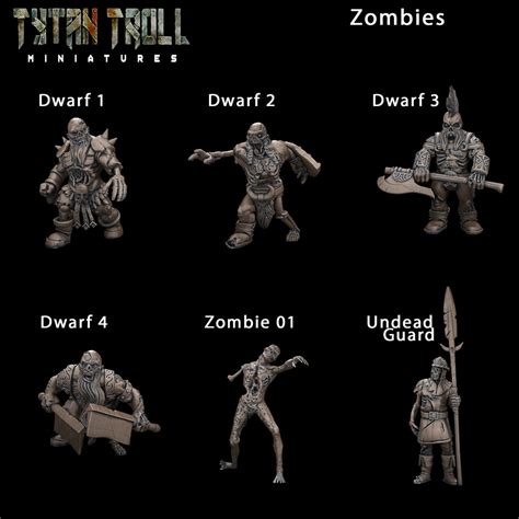 Zombie Dwarf And Human Minis Mm Mm Resin D D Dungeons And Dragons Pathfinder Fantasy Dnd