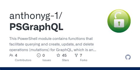 github anthonyg 1 psgraphql this powershell module contains