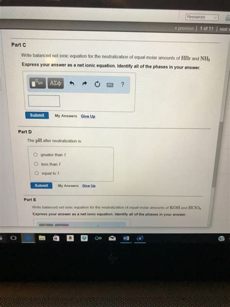 solved write a balanced net ionic equation for the