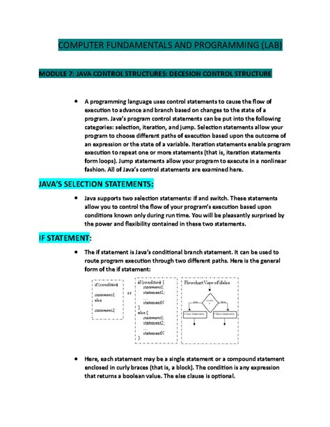 Module 7 Java Control Structures Decesion Control Structure Computer