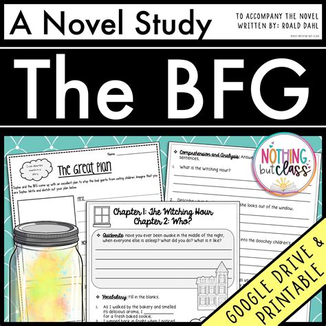 The BFG Novel Study Unit | Comprehension with Activities and Tests ...