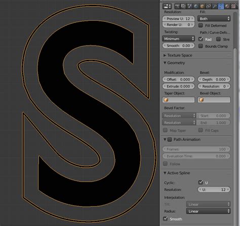 Outline Bezier Curve In D Mode Blender Stack Exchange