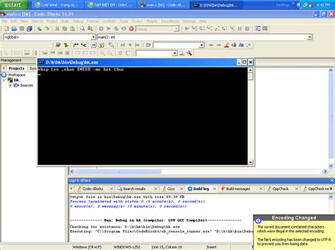 Lỗi trong đoạn code nhỏ trên Code Blocks programming Dạy Nhau Học