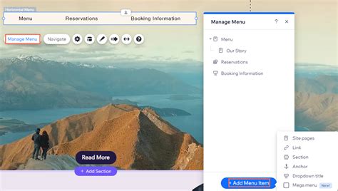 Wix Editor Adding And Setting Up Advanced Menus Help Center Wix
