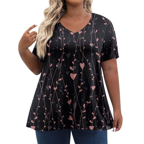 Asdfvbkg Womens Plus Size Tops 4x 5x Plus Size Sexy Tops V Neck Womens
