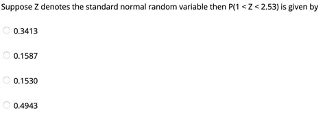 Solved Suppose Z Denotes The Standard Normal Random Variable Chegg