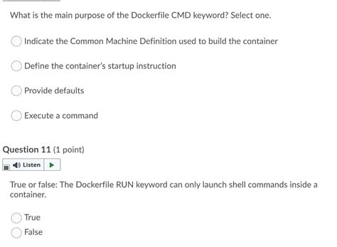 Solved What Is The Main Purpose Of The Dockerfile CMD Chegg Com