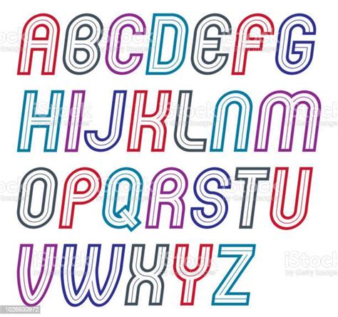 빈티지 창조적인 스크립트 레트로 포스터 디자인 요소로 사용 하기 위해 현대 대담한 둥근된 알파벳 문자 집합 벡터 0명에 대한 스톡 벡터 아트 및 기타 이미지 Istock