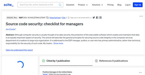 Source Code Security Checklist For Managers Scite Report