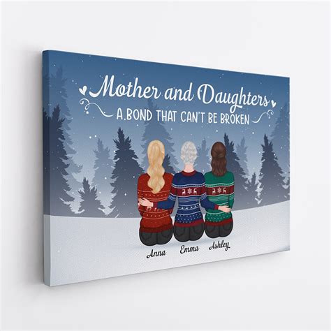 Mother And Daughters Personalized Canvas T For Mom And Daughter