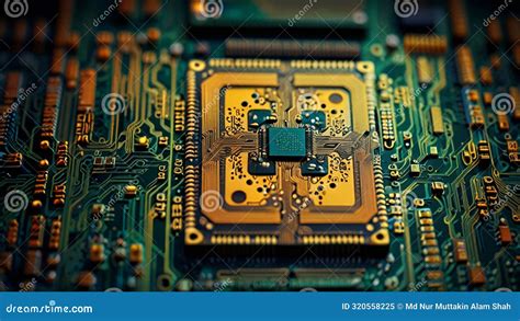 Silicon Computer Chip Technology Stock Illustration