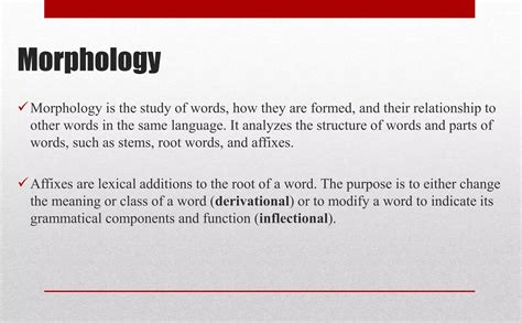 Derivational Vs Inflectional Morphology Pptx Geology Science