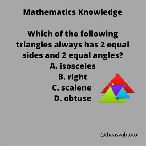The Asvab Tutor Presents Asvab Mathematics Knowledge Question On Triangles The Asvab Tutor