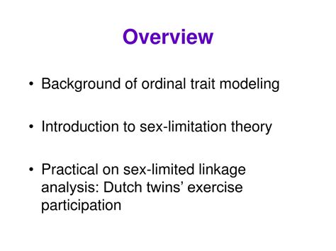 Ppt Analysis Of Ordinal Data In Sex Limited Linkage Powerpoint