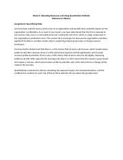 Week Assignment Quantifying Risks Docx Week Allocating Resources And Using Quantitative