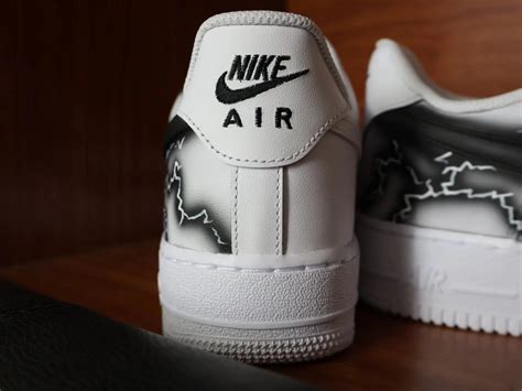 Custom Air Force 1 White With Lightning Pattern Unite Custom