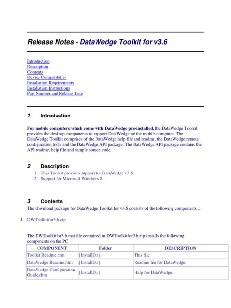 datawedge toolkit v 3 6 release notes pdf windows 8 microsoft windows
