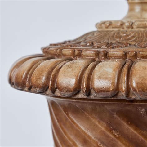 Pair Alabaster Lidded Urns For Sale At 1stdibs