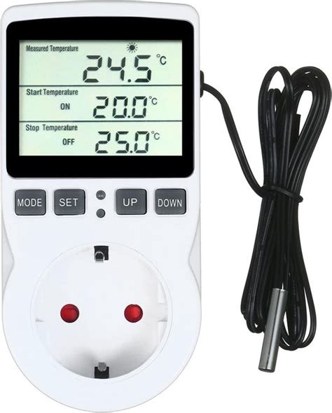 Digitale Temperatuurregelaar Met Stopcontact Voor Verwarming En Koeling