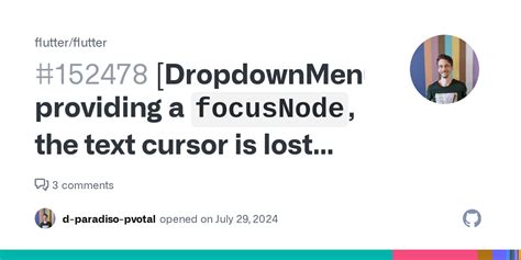 Dropdownmenu Providing A `focusnode` The Text Cursor Is Lost After