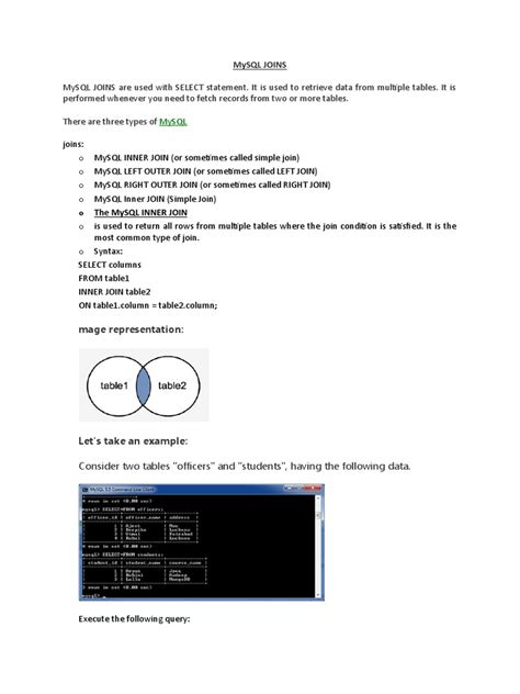 mysql joins are used with select statement pdf