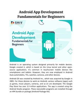 Android App Development Beginners Guide PDF