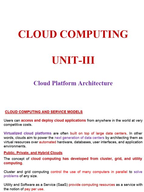 Unit 3 Cc Pdf Cloud Computing Computing