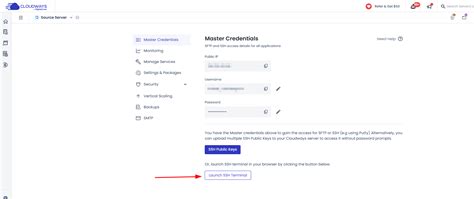 how to manage sftp and ssh credentials on cloudways