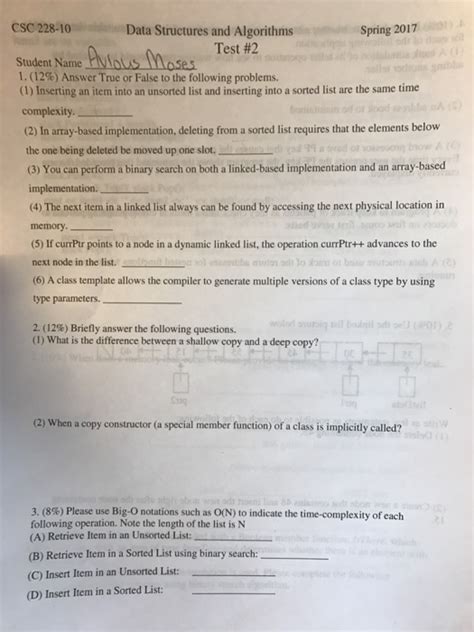 Solved Inserting An Item Into An Unsorted List And Inserting