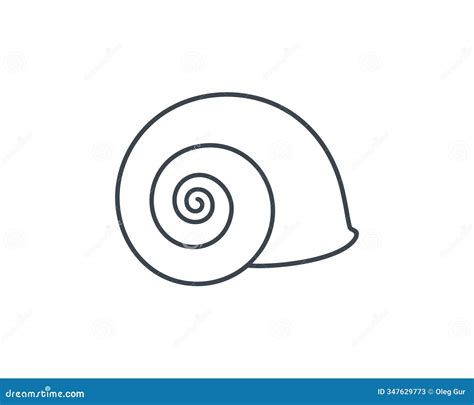 Shell Isolated On White Background Chitin Structure Protecting Snail Vector Illustration